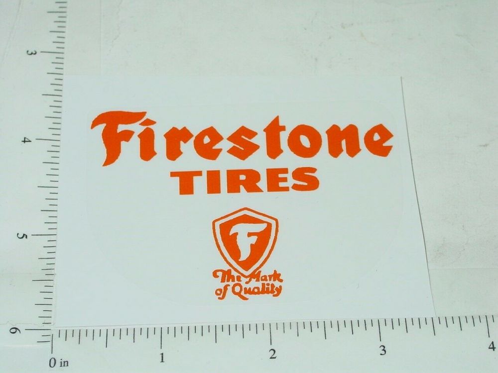 3" Wide Firestone Tires Sticker - Toy Decals - Gasoline Alley Toys