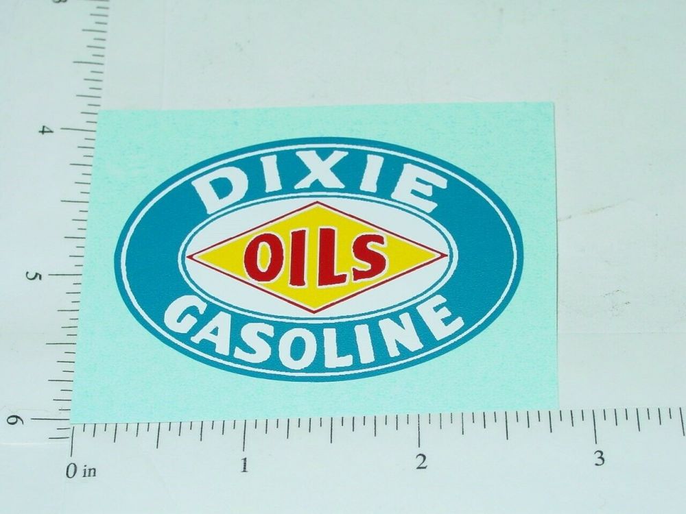 2.5" Wide Dixie Gas Oval Sticker - Toy Decals - Gasoline Alley Toys