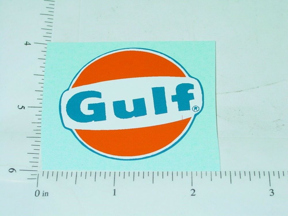 2" Round Gulf Oil Sticker Style 2 - Toy Decals - Gasoline Alley Toys