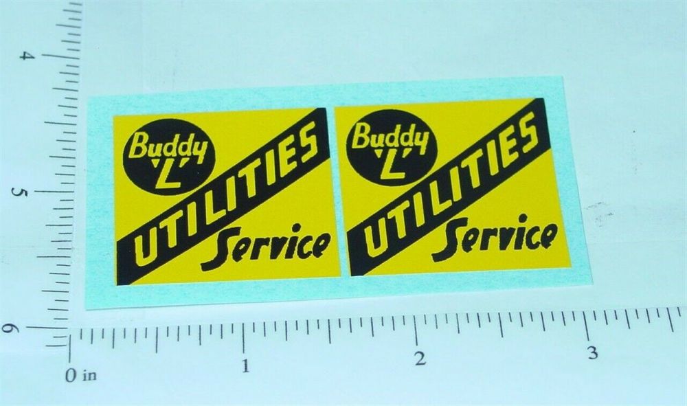 Buddy L Utilities Service Truck Stickers - Toy Decals - Gasoline Alley Toys