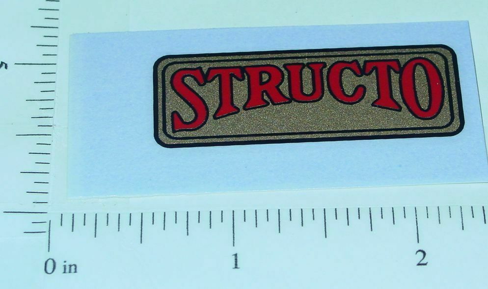 Structo Pre-War Metallic Gold/Red Logo Sticker - Toy Decals - Gasoline ...
