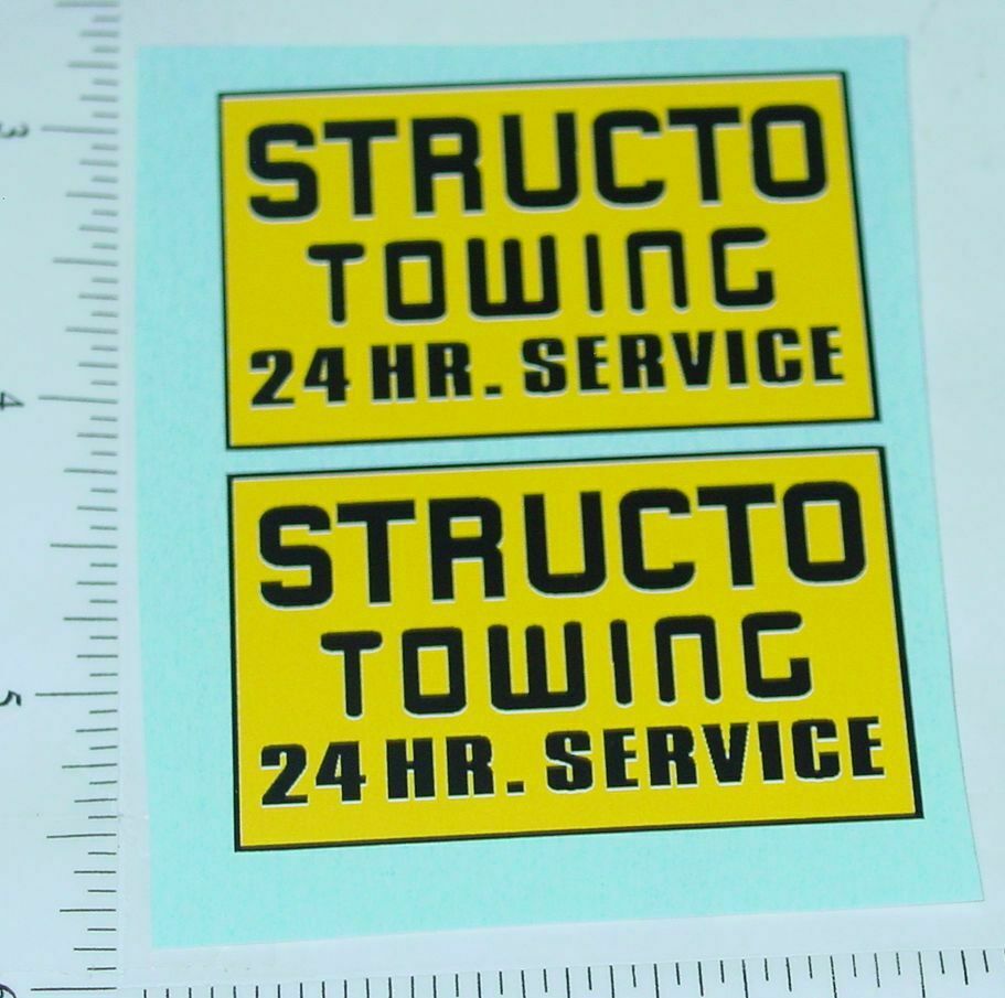 Structo Towing Pickup/Wrecker Stickers - Toy Decals - Gasoline Alley Toys