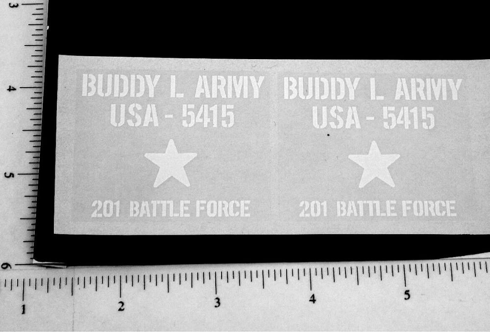Pair Buddy L Army 201 Battle Force Truck Stickers - Toy Decals ...