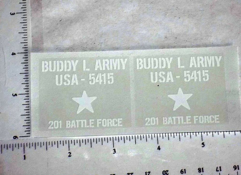Pair Buddy L Army 201 Battle Force Truck Stickers - Toy Decals ...