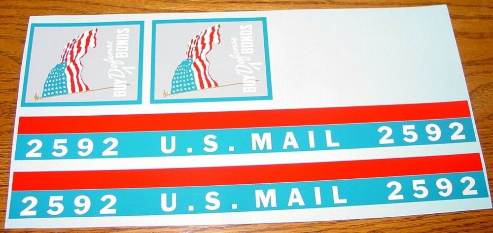 Buddy L US Mail Bonds Replacement Sticker Set - Toy Decals - Gasoline ...