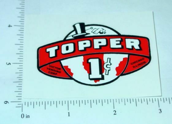 One Cent Red Topper Vending Machine Sticker - Toy Decals - Gasoline ...