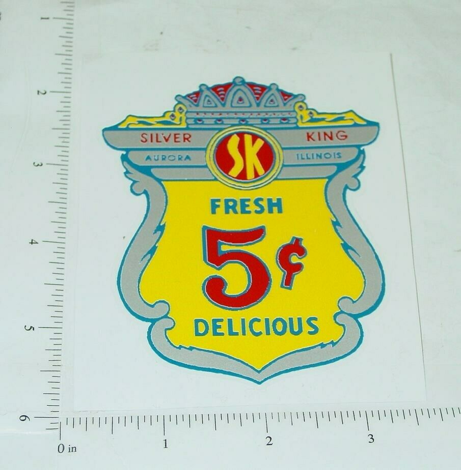 Silver King 5 Cent Vending Machine Sticker - Toy Decals - Gasoline ...
