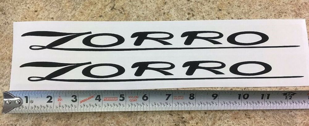 Pair Zorro (Black Graphic) Coaster Wagon Pull Toy Replacement Stickers ...