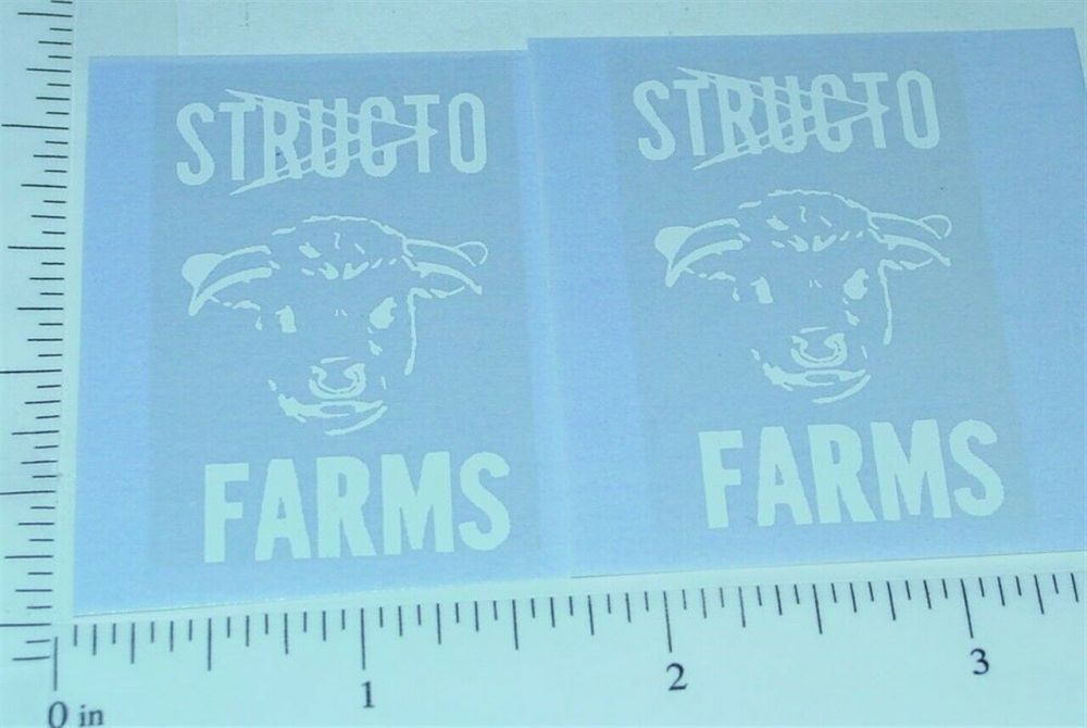 Pair Structo Farms Stake Truck Stickers - Toy Decals - Gasoline Alley Toys