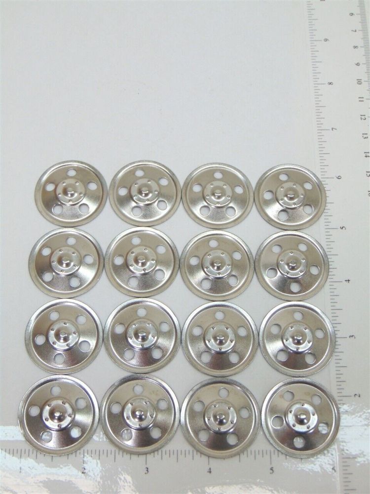 Set of 16 Zinc Plated Tonka Round Hole Hubcaps Toy Parts, Semi Trucks ...