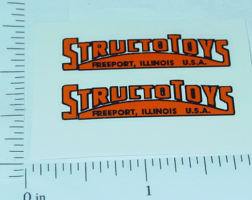 Pair Structo Toys Orange Door Logo Stickers - Toy Decals - Gasoline ...