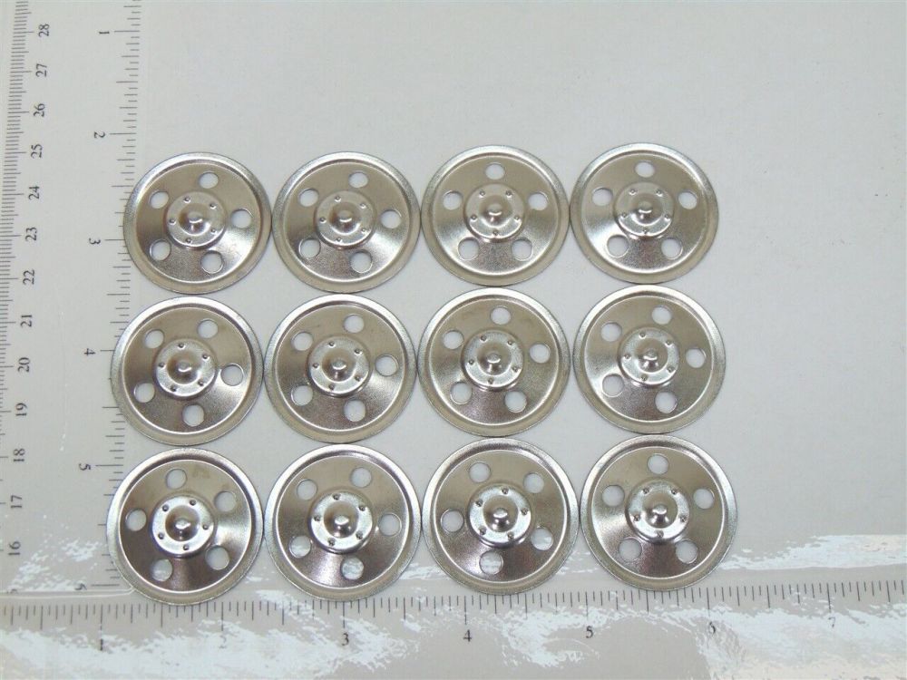 Set of 12 Zinc Plated Tonka Round Hole Hubcaps Toy Parts, Semi Trucks ...