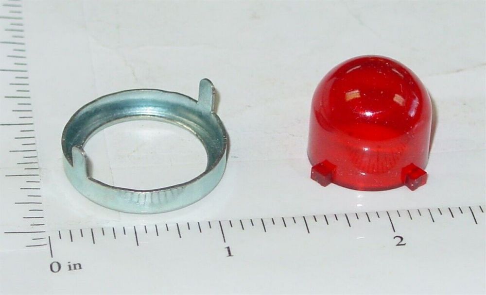 Structo Reproduction Red Flasher Light w/Chrome Trim Ring Toy Part ...
